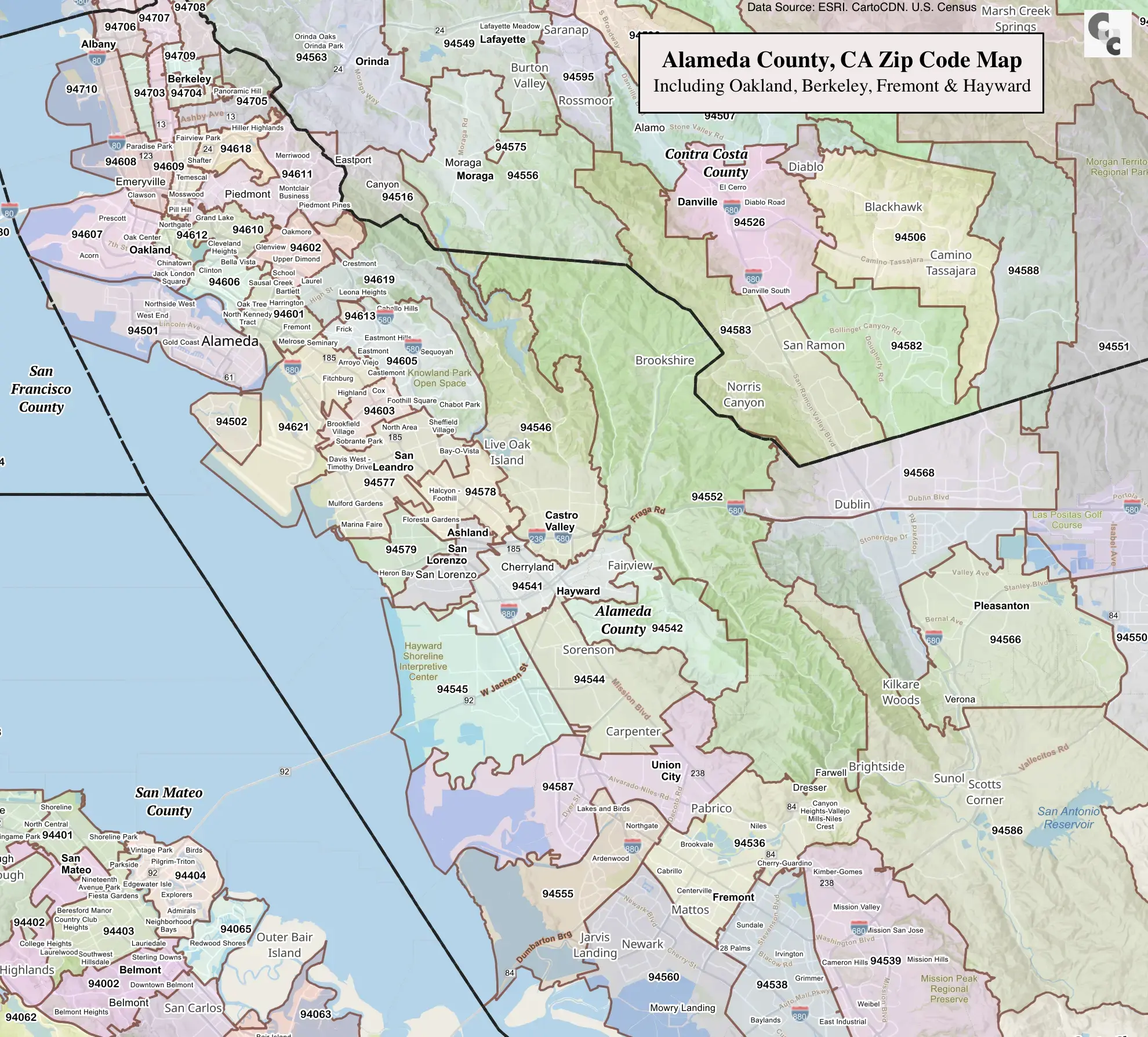 Oakland CA Zip Codes Alameda County Zip Code Boundary Map Oakland CA Zip Codes Alameda County Zip Code Boundary Map