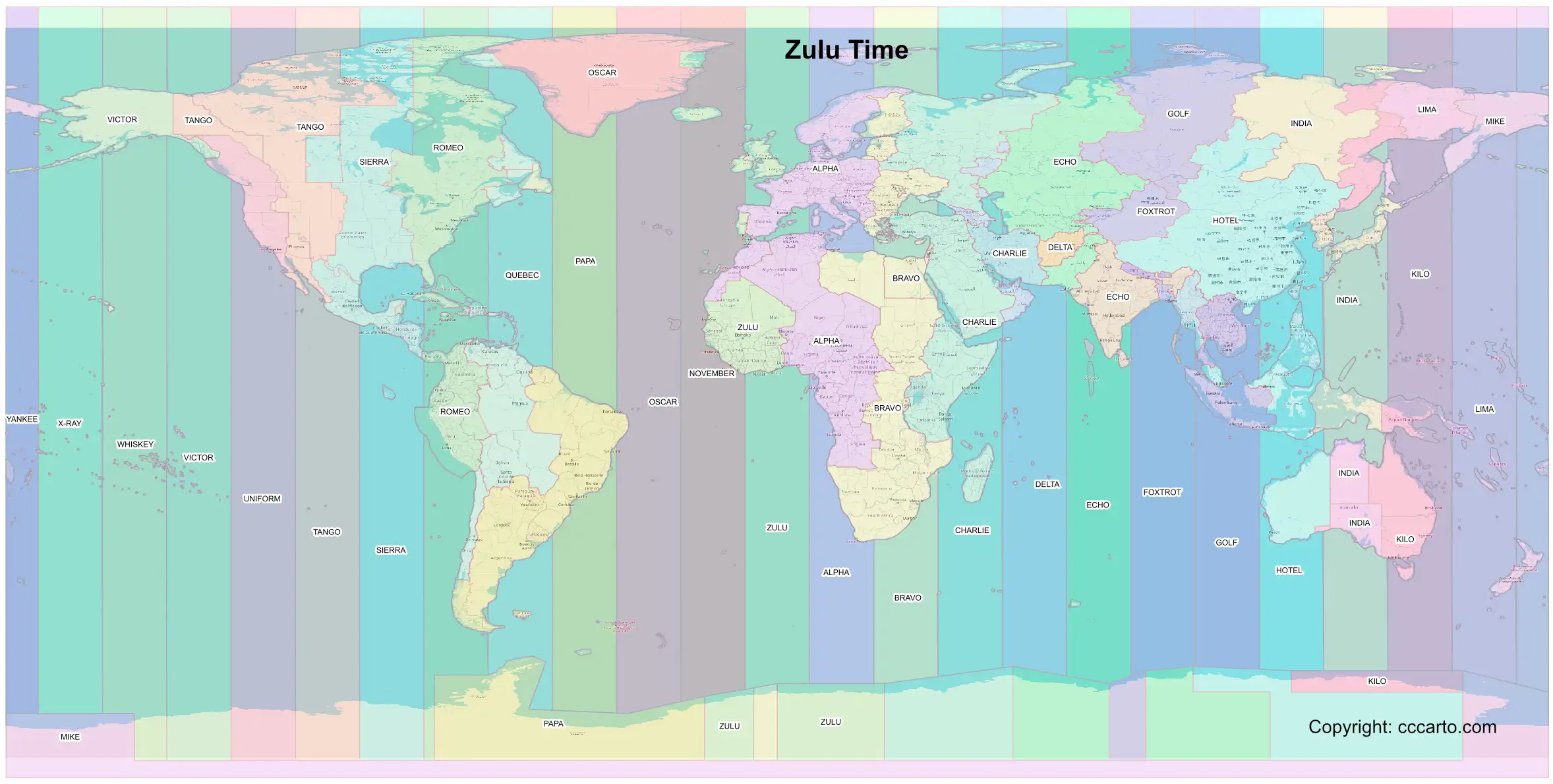 Zulu Time Zone Names Map CCCarto