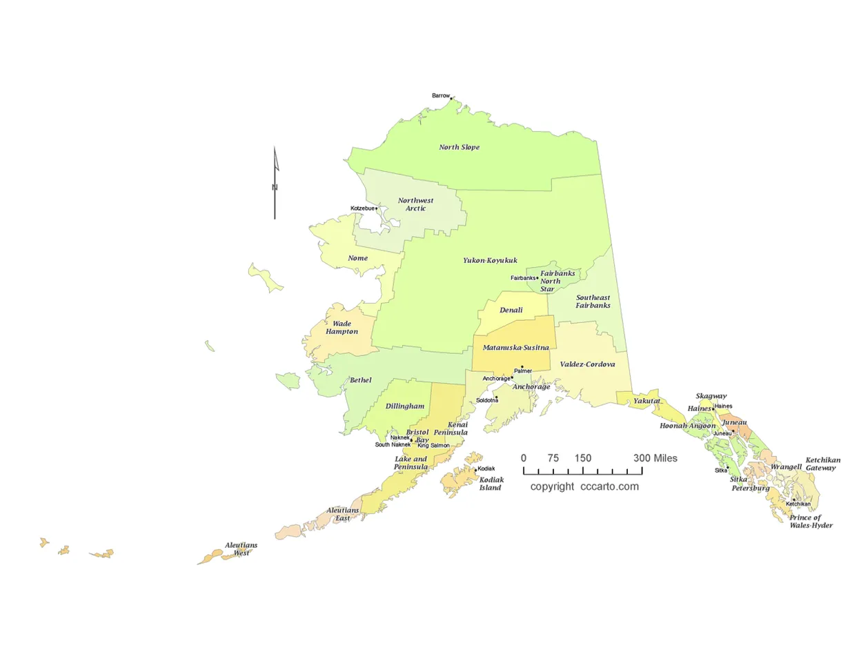 Alaska Borough Map & Borough Seats (All 29 Boroughs) | CCCarto