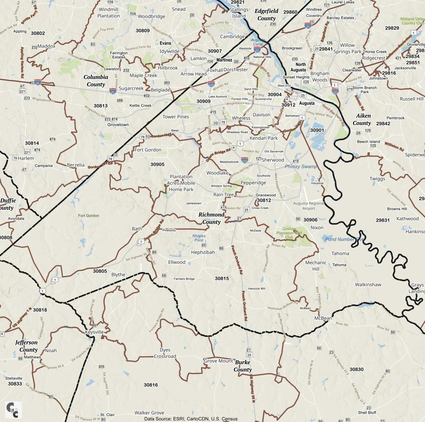 Augusta Georgia Zip Code