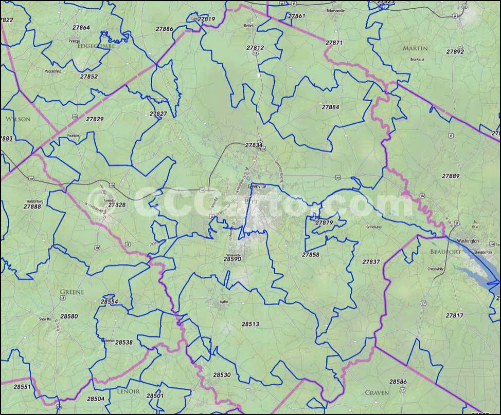 Greenville NC Zip Codes Pitt County NC Zip Code Map Greenville NC Zip Codes Pitt County NC Zip Code Map