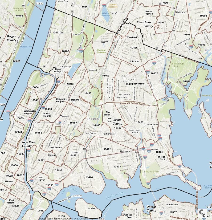 Bronx Zip Code Map Keith N Olivier