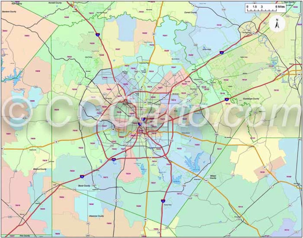 San Antonio Bexar County Zip Code Map San Antonio Bexar County Zip Code Map
