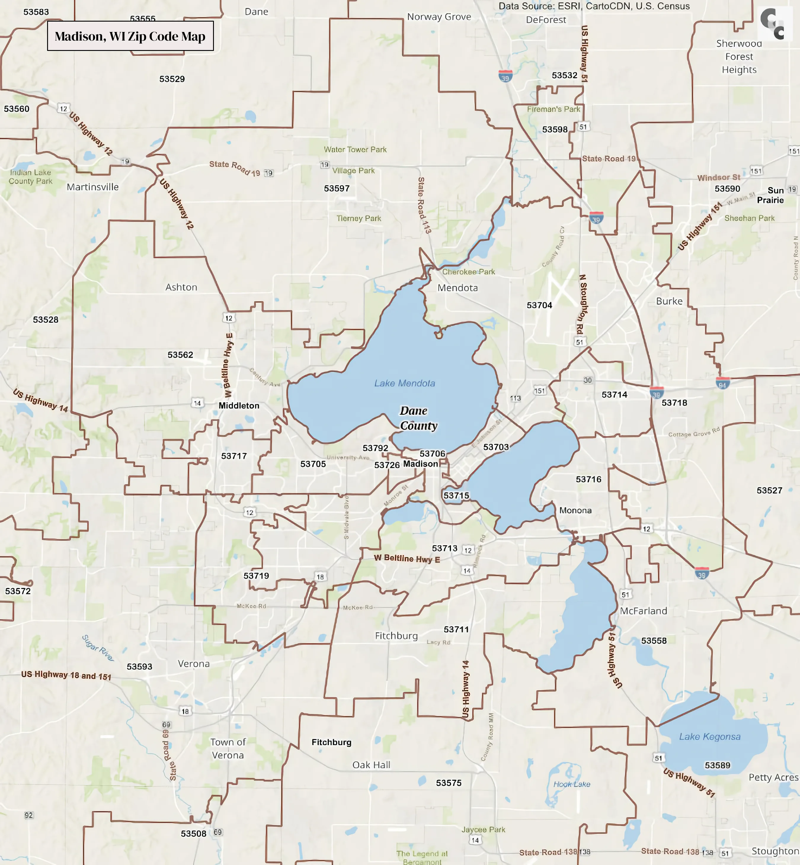 Wisconsin Madison Zip Code